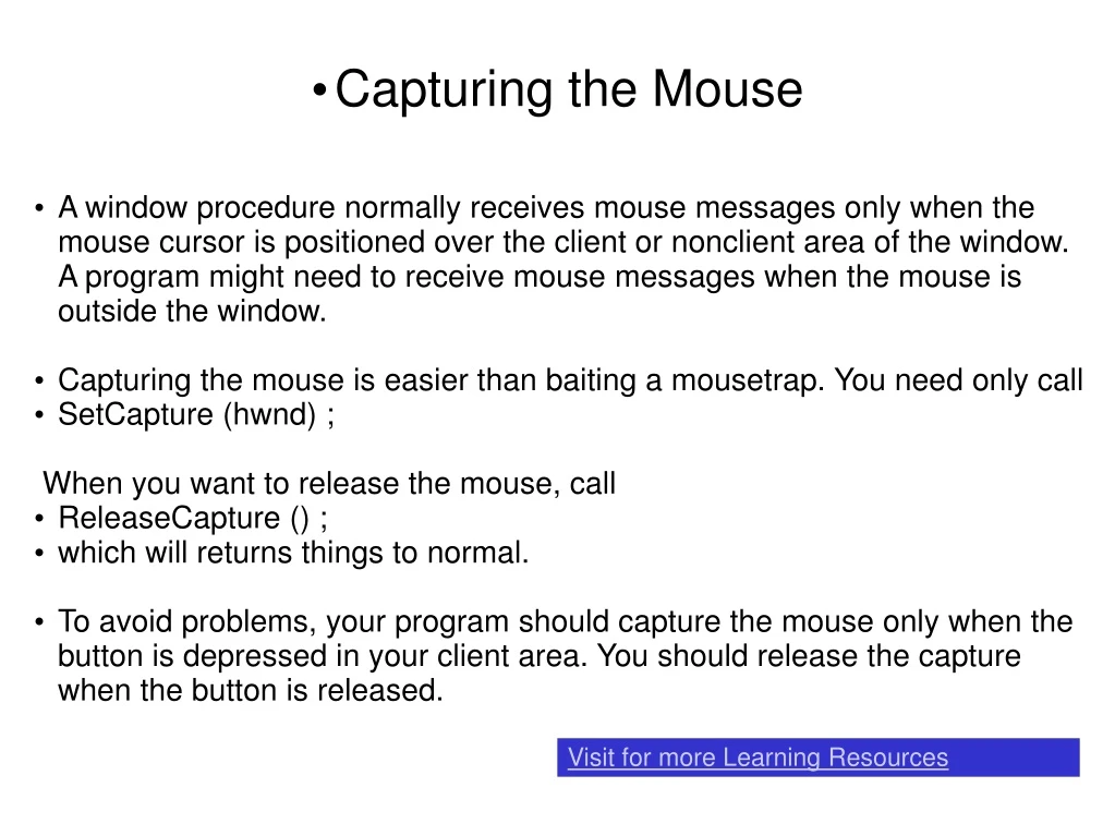 PPT - Capturing the Mouse PowerPoint Presentation, free download - ID ...