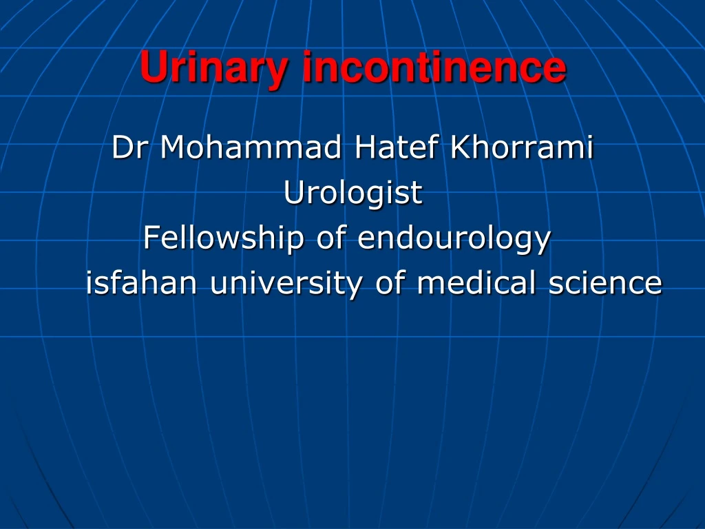 PPT - Urinary incontinence PowerPoint Presentation, free download - ID ...