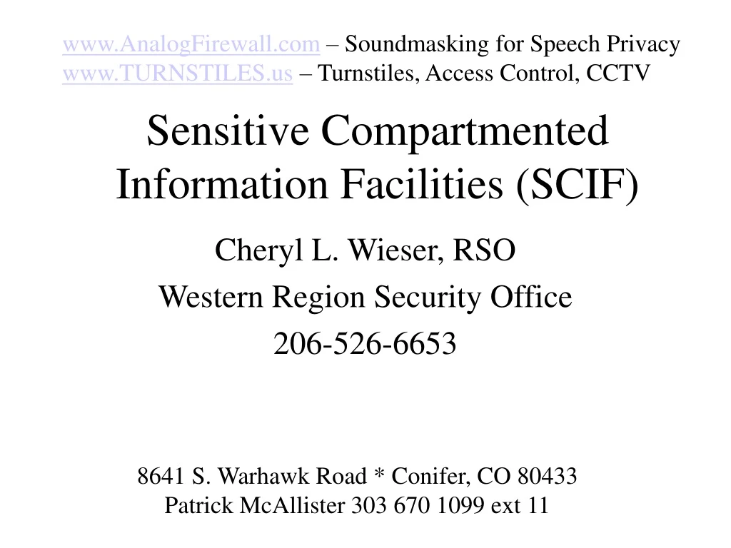 PPT - Sensitive Compartmented Information Facilities (SCIF) PowerPoint ...