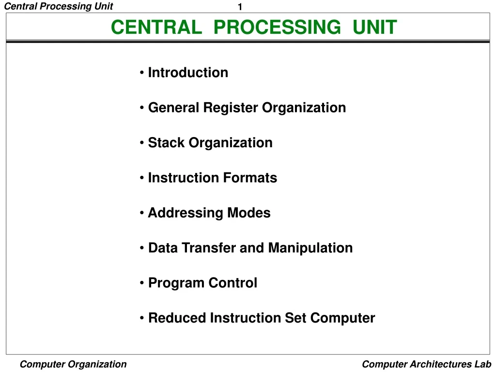 PPT - CENTRAL PROCESSING UNIT PowerPoint Presentation, free download - ID:9196332