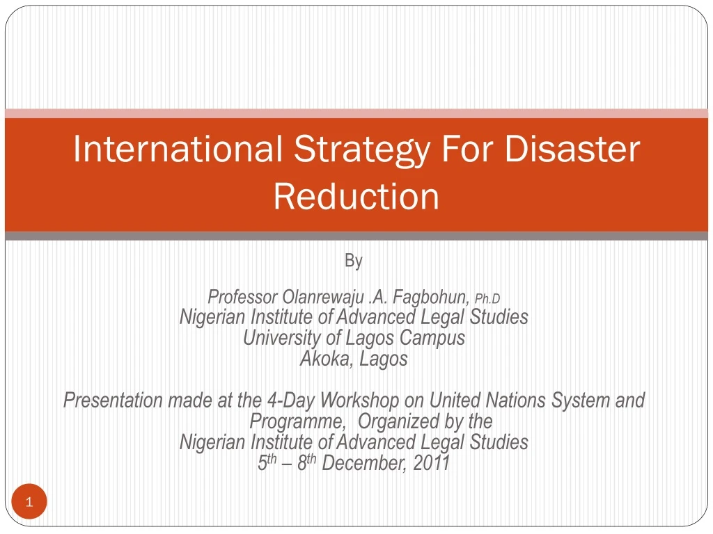 PPT - International Strategy For Disaster Reduction PowerPoint ...