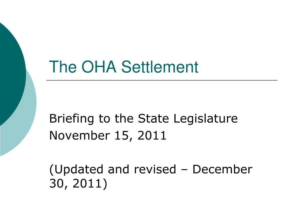 PPT - The OHA Settlement PowerPoint Presentation, free download - ID ...