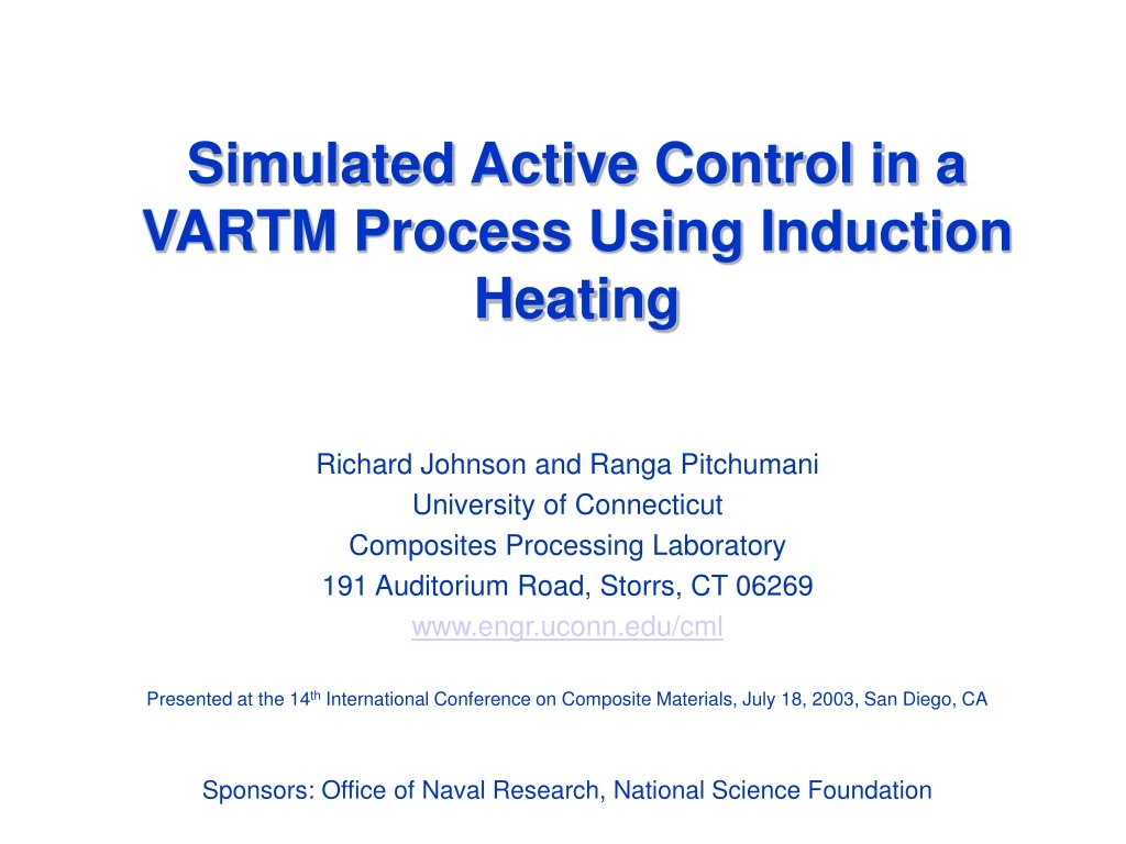 PPT - Simulated Active Control in a VARTM Process Using Induction ...