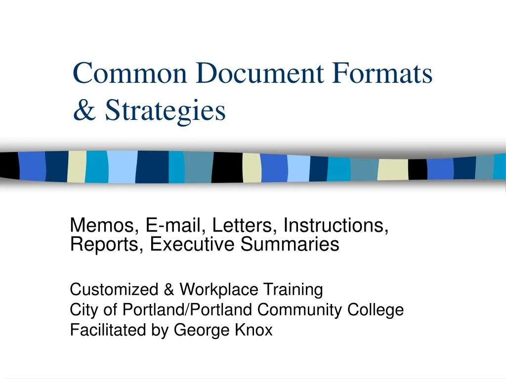 PPT - Common Document Formats & Strategies PowerPoint Presentation - ID ...