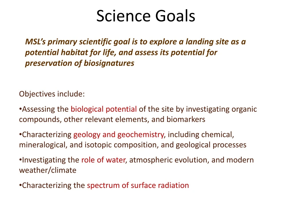 PPT - Science Goals PowerPoint Presentation, free download - ID:9201353