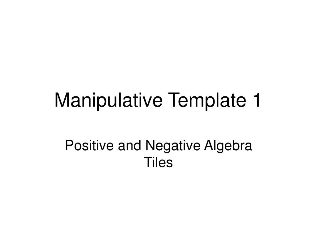 PPT - Manipulative Template 1 PowerPoint Presentation, free download ...