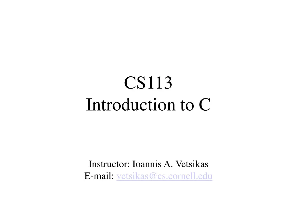 PPT - CS113 Introduction to C PowerPoint Presentation, free download ...