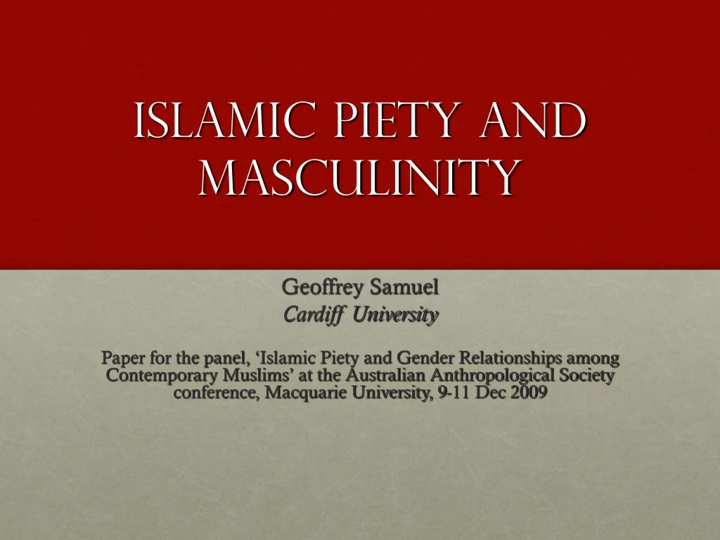 PPT - Islamic Piety and Masculinity PowerPoint Presentation, free download - ID:9202784