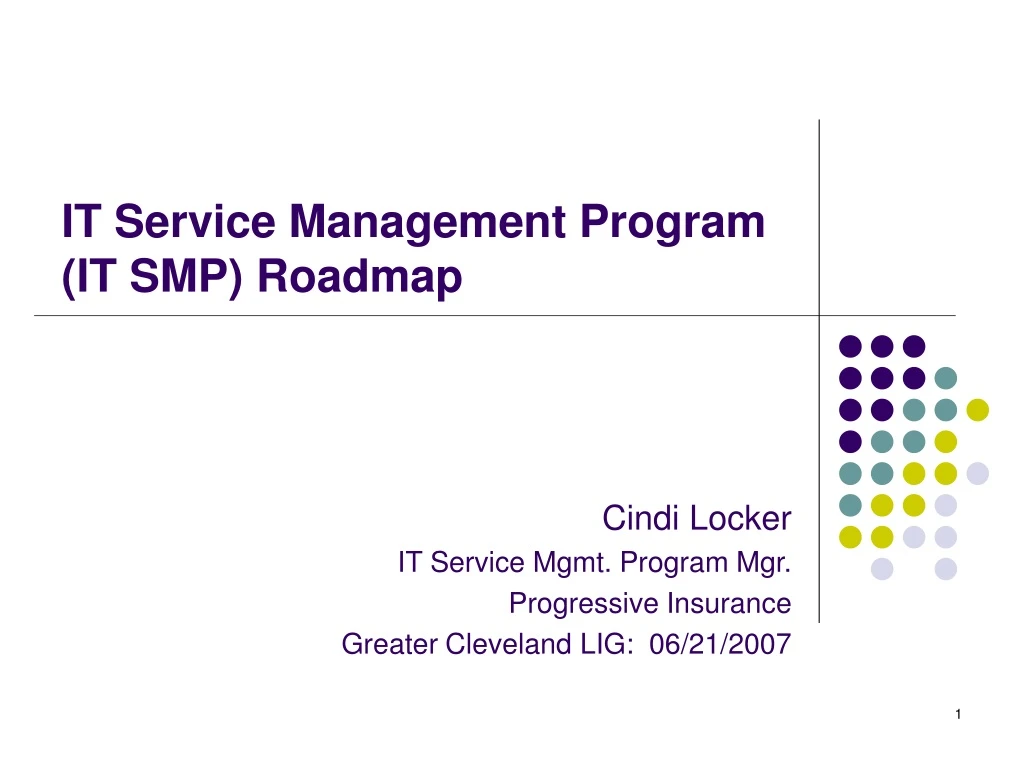 PPT - IT Service Management Program (IT SMP) Roadmap PowerPoint ...