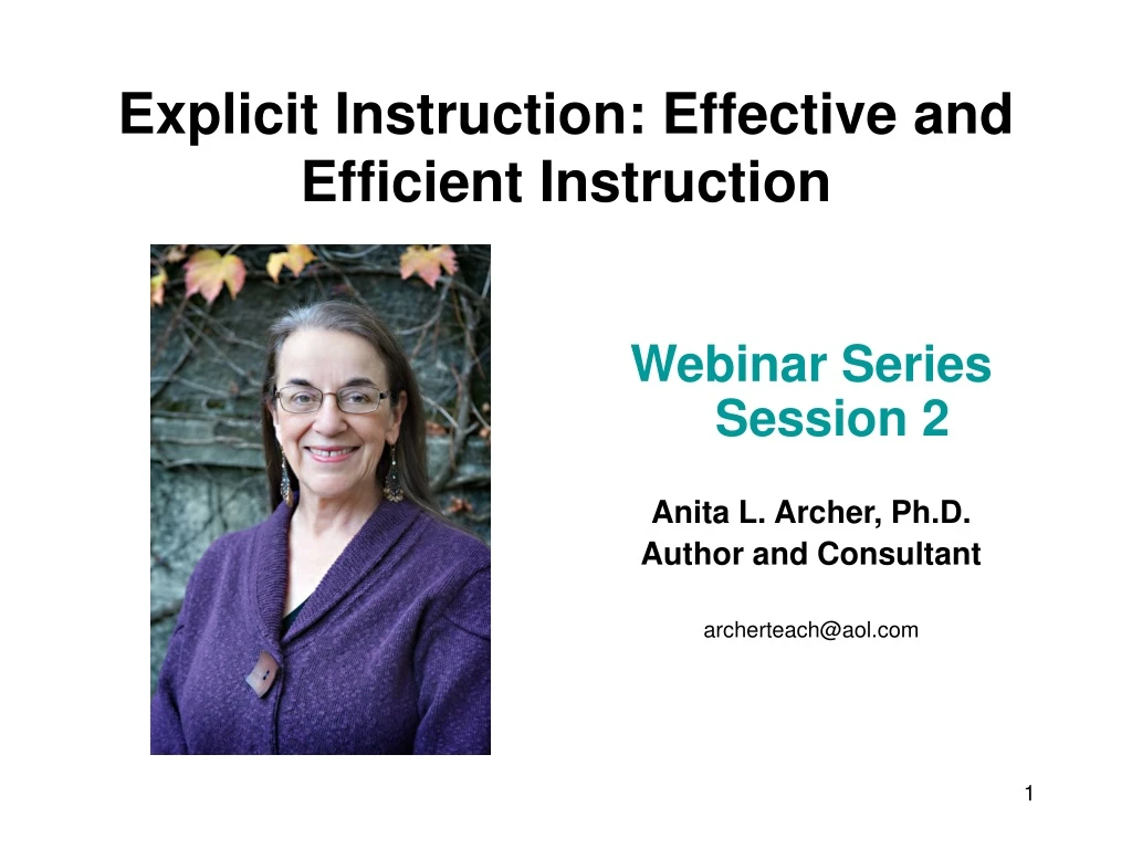 PPT - Explicit Instruction: Effective and Efficient Instruction ...
