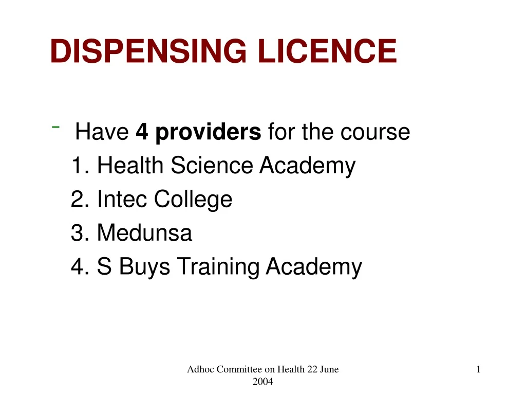 PPT - DISPENSING LICENCE PowerPoint Presentation, free download - ID ...
