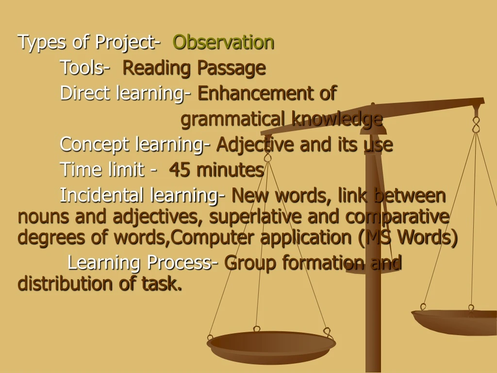 PPT - Types of Project- Observation Tools- Reading Passage PowerPoint ...