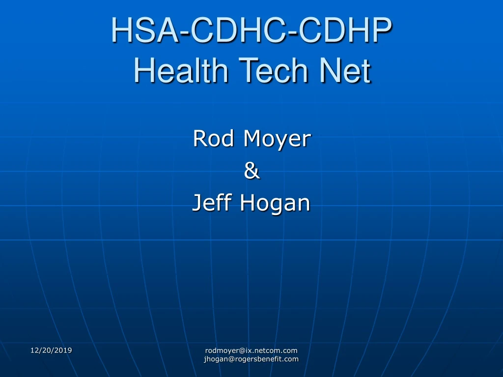PPT - HSA-CDHC-CDHP Health Tech Net PowerPoint Presentation, free ...