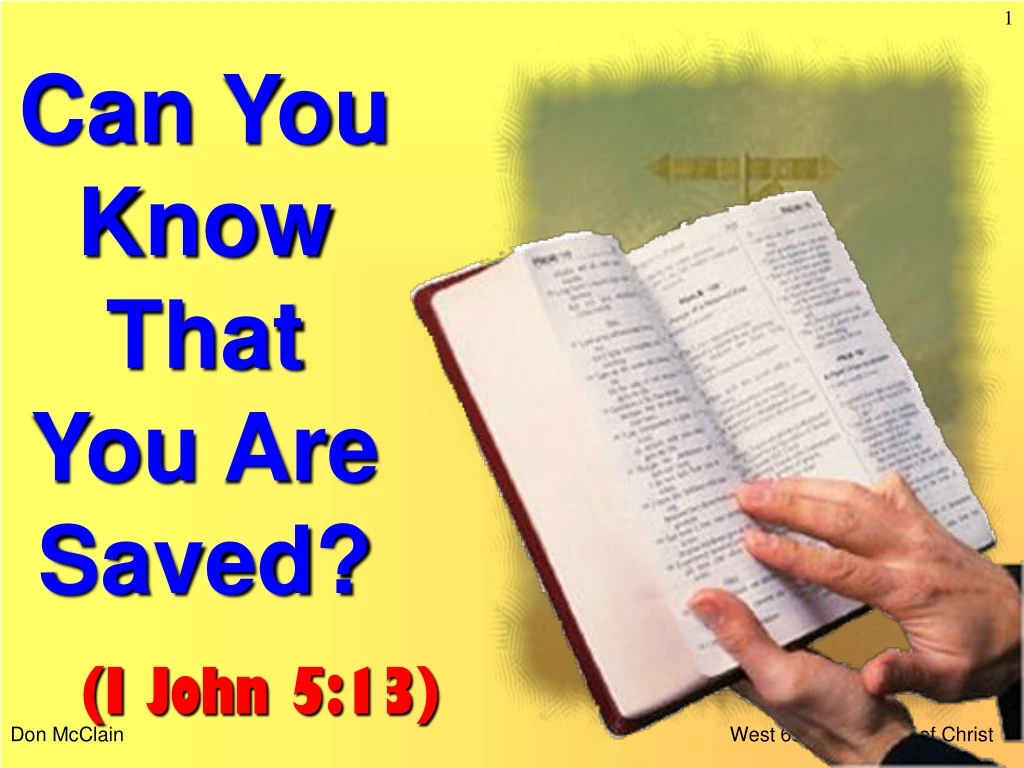 PPT - Can You Know That You Are Saved? PowerPoint Presentation, free ...