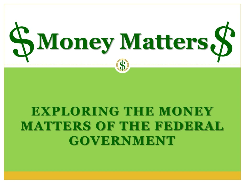 PPT - Money Matters PowerPoint Presentation, free download - ID:9209190
