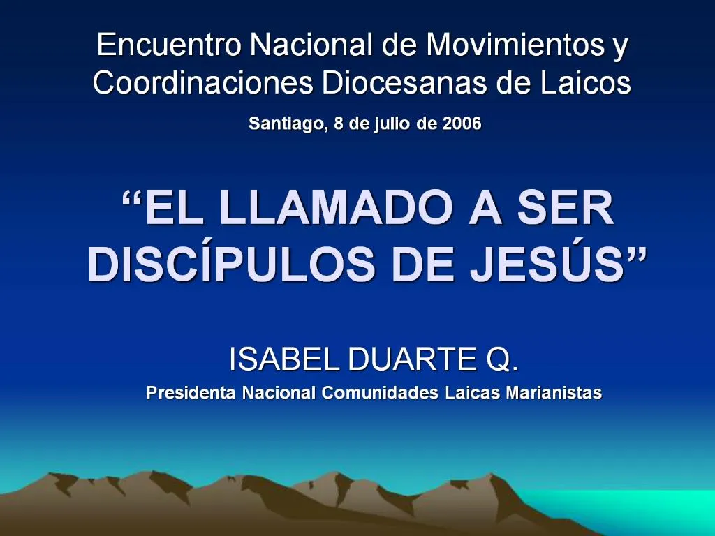 PPT - EL LLAMADO A SER DISC PULOS DE JES S PowerPoint Presentation ...