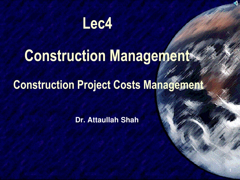 PPT - Construction Management Construction Project Costs Management ...