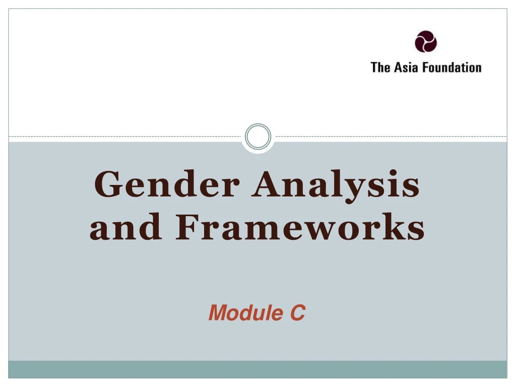 PPT - Gender Analysis and Frameworks PowerPoint Presentation, free ...