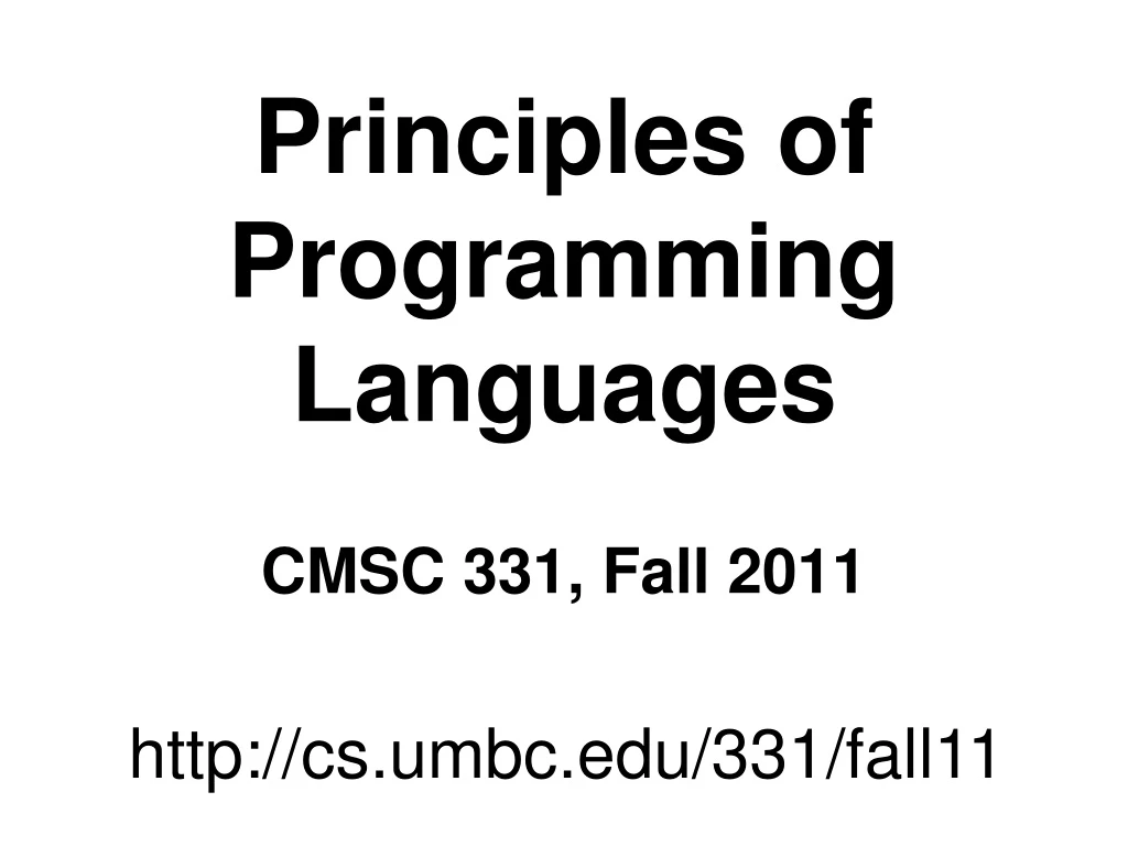 PPT - Principles of Programming Languages PowerPoint Presentation, free download - ID:9211000