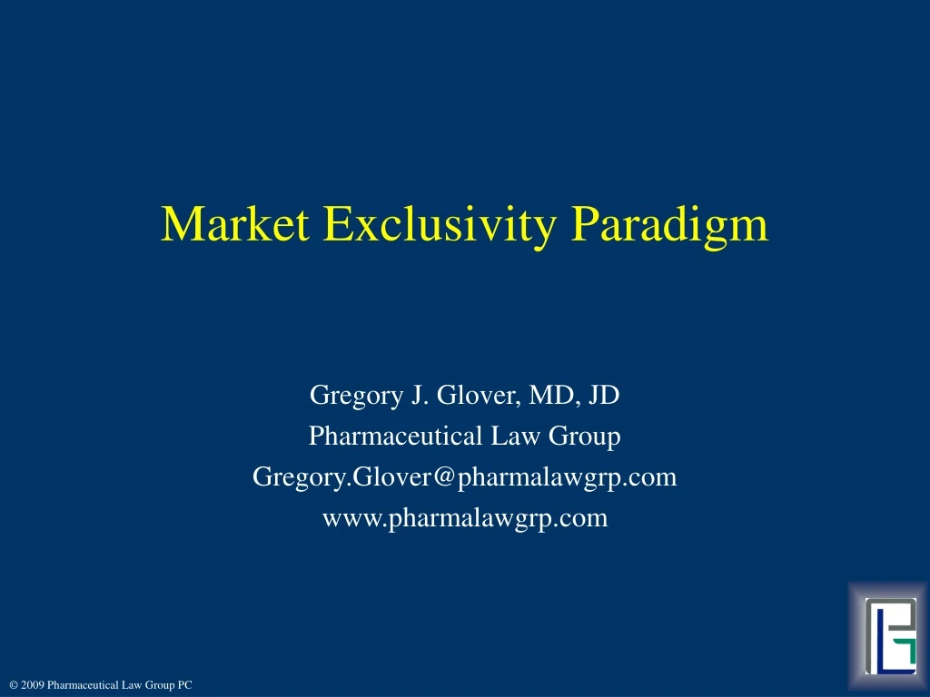 PPT - Market Exclusivity Paradigm PowerPoint Presentation, free ...