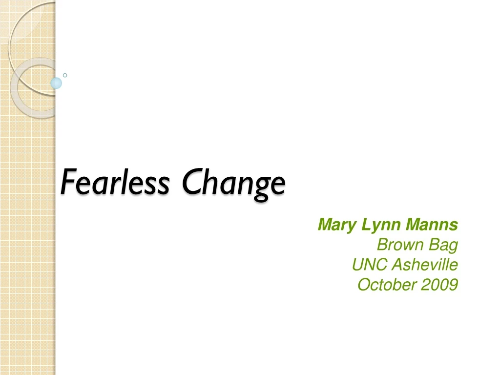 PPT - Fearless Change PowerPoint Presentation, free download - ID:9211951