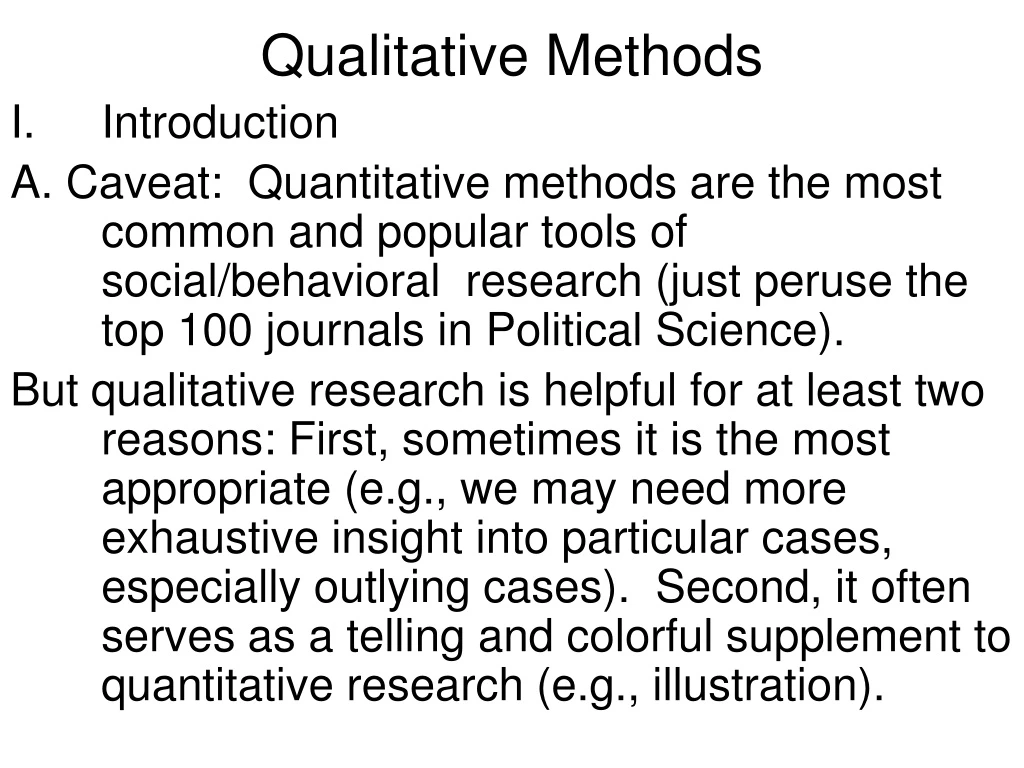 PPT - Qualitative Methods PowerPoint Presentation, free download - ID ...