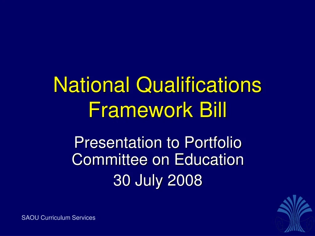 PPT - National Qualifications Framework Bill PowerPoint Presentation ...