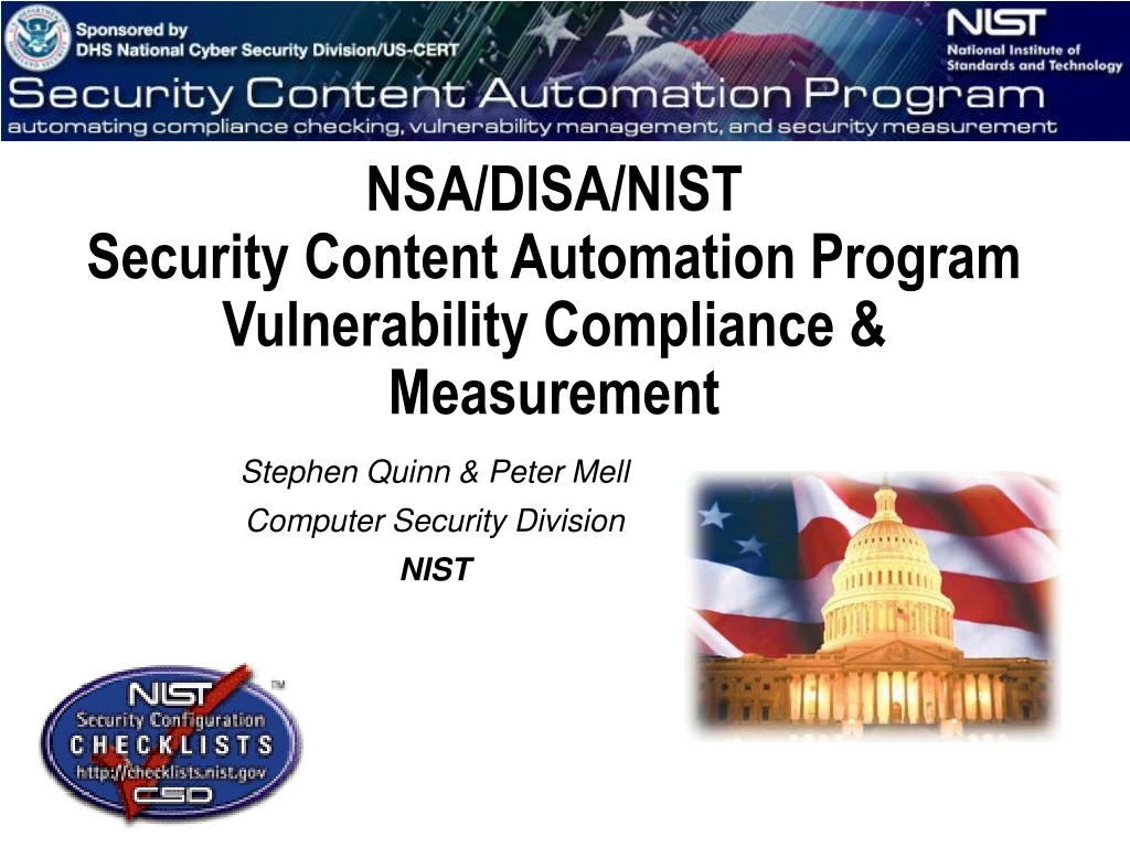 PPT - NSA/DISA/NIST Security Content Automation Program Vulnerability ...