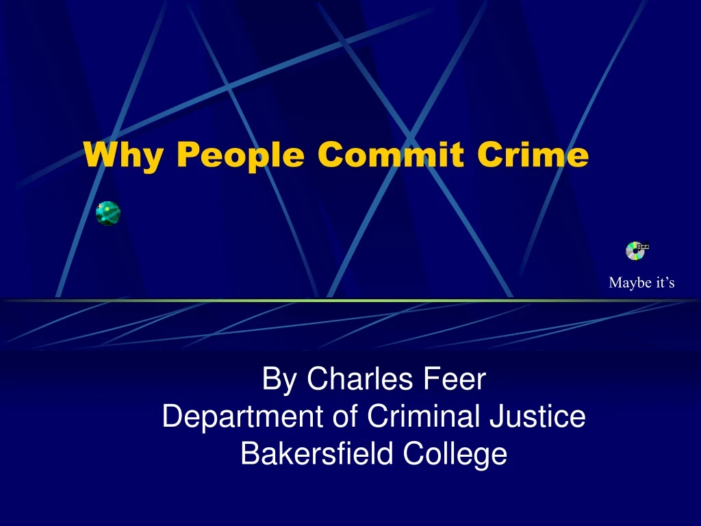 PPT - Why People Commit Crime PowerPoint Presentation, free download ...