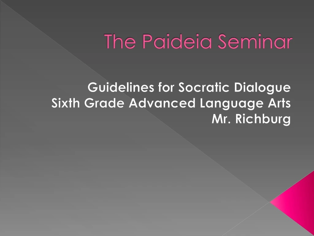 PPT - The Paideia Seminar PowerPoint Presentation, free download - ID ...