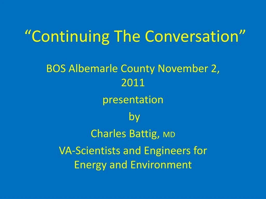 PPT - “Continuing The Conversation” PowerPoint Presentation, free ...