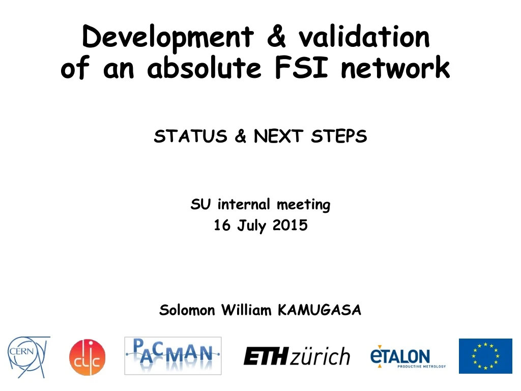 PPT - Development & validation of an absolute FSI network PowerPoint ...