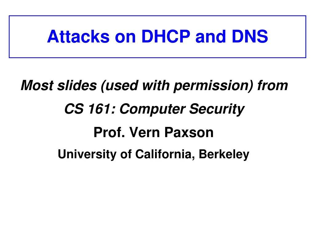 PPT - Attacks on DHCP and DNS PowerPoint Presentation, free download ...