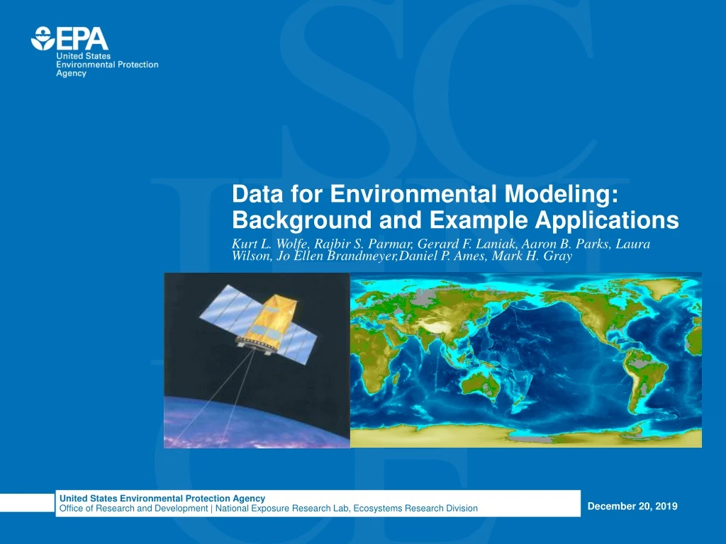 PPT - Data for Environmental Modeling: Background and Example ...