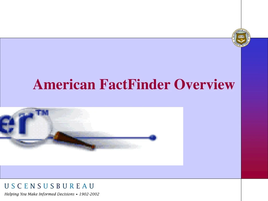 PPT - American FactFinder Overview PowerPoint Presentation, free ...
