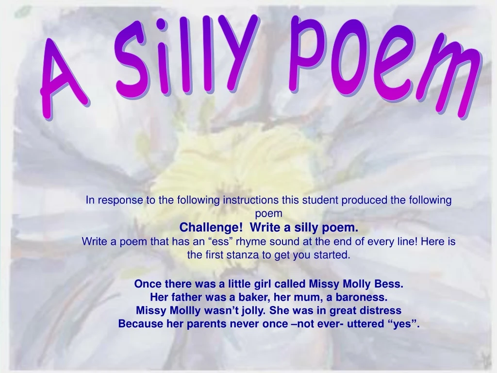 PPT - A silly poem PowerPoint Presentation, free download - ID:9223864