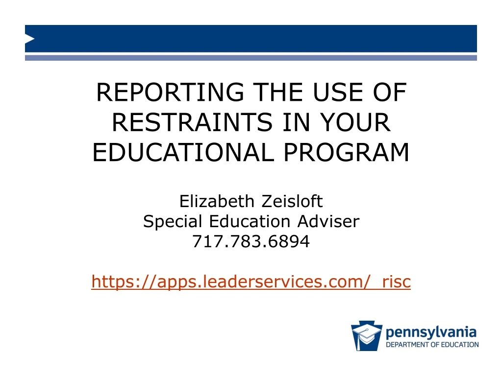 PPT - Elizabeth Zeisloft Special Education Adviser 717.783.6894 https ...