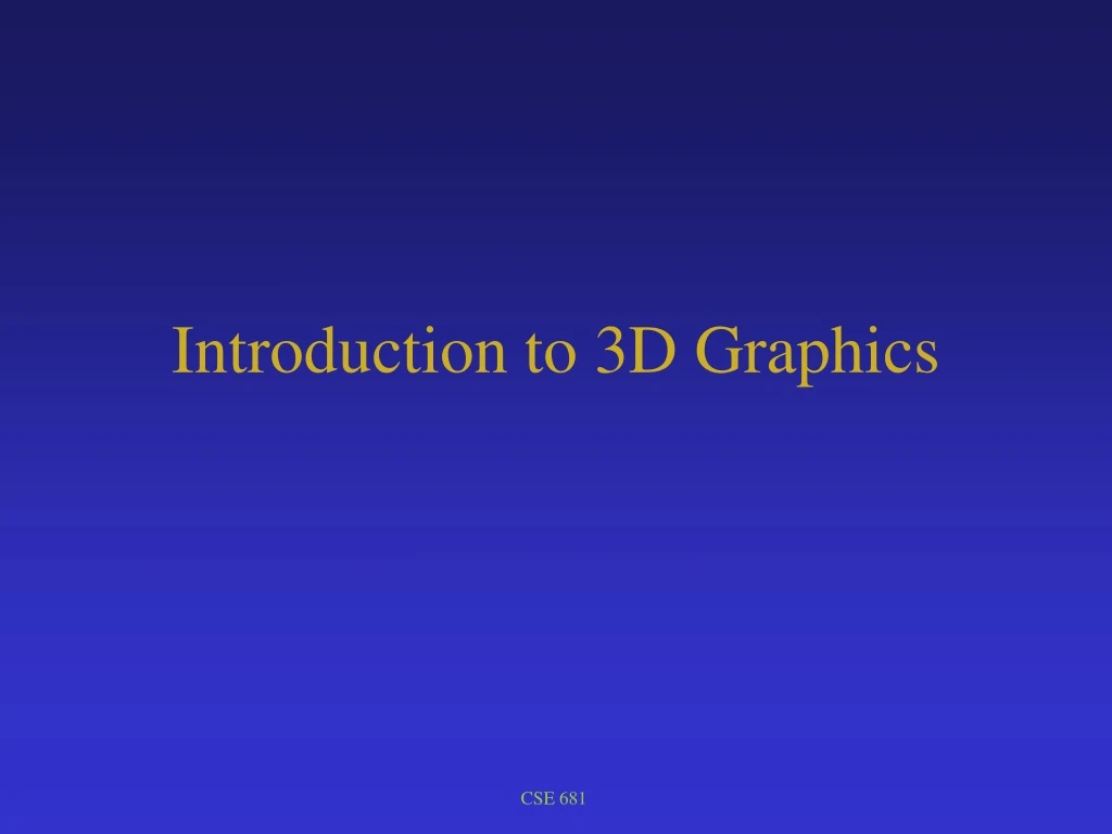 PPT - Introduction to 3D Graphics PowerPoint Presentation, free ...