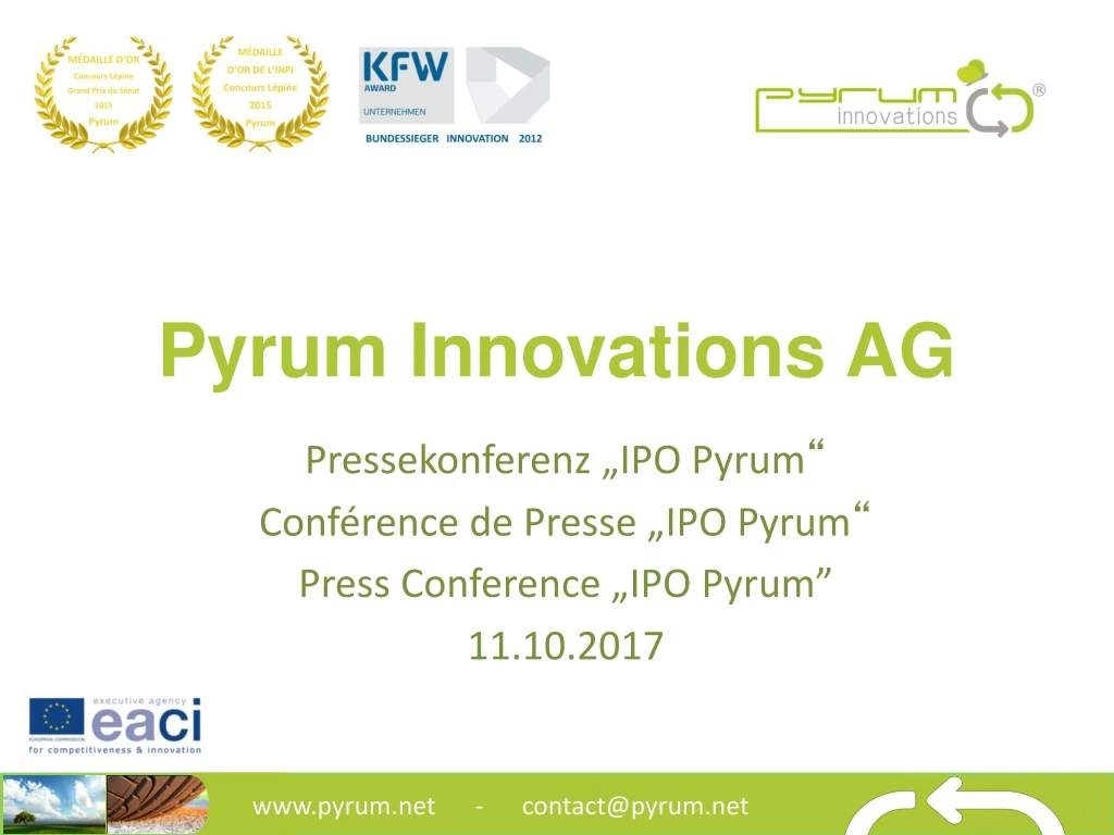 PPT - Pyrum Innovations AG PowerPoint Presentation, free download - ID ...