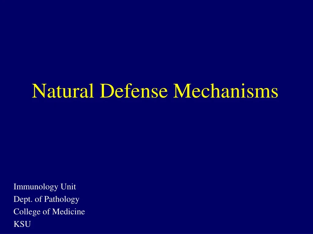 PPT - Natural Defense Mechanisms PowerPoint Presentation, free download ...