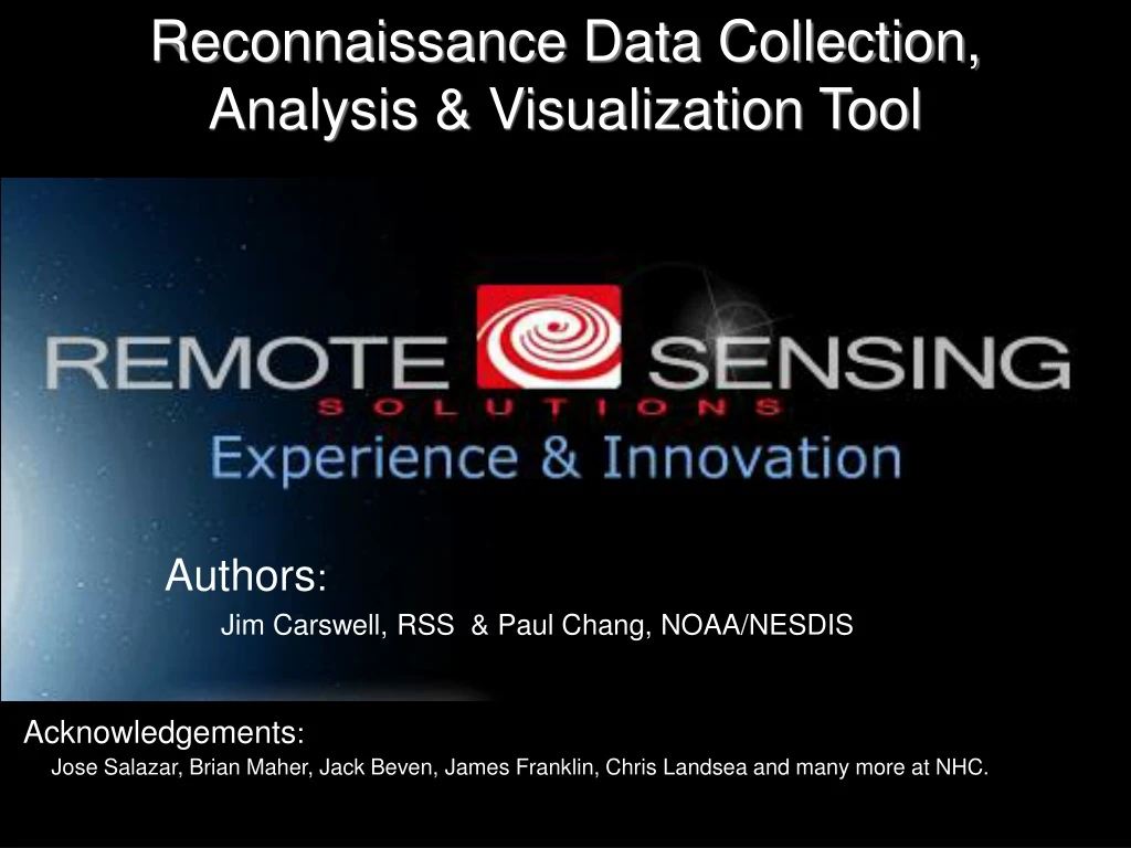 PPT - Reconnaissance Data Collection, Analysis & Visualization Tool ...