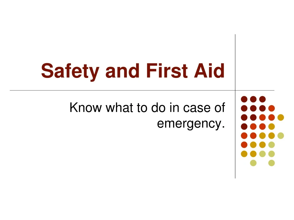 PPT - Safety and First Aid PowerPoint Presentation, free download - ID ...