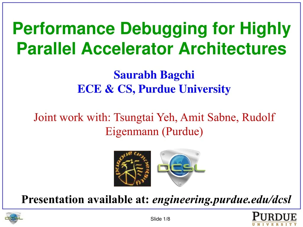 Ppt Performance Debugging For Highly Parallel Accelerator Architectures Powerpoint