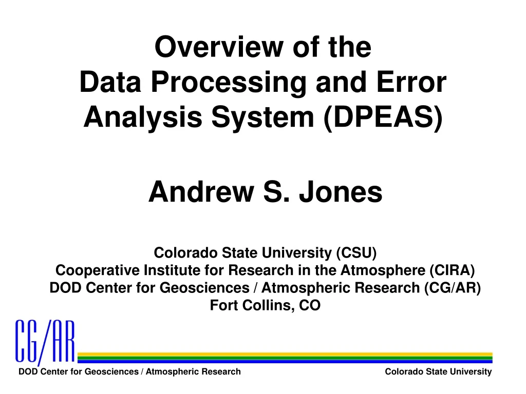 PPT - Overview of the Data Processing and Error Analysis System (DPEAS ...