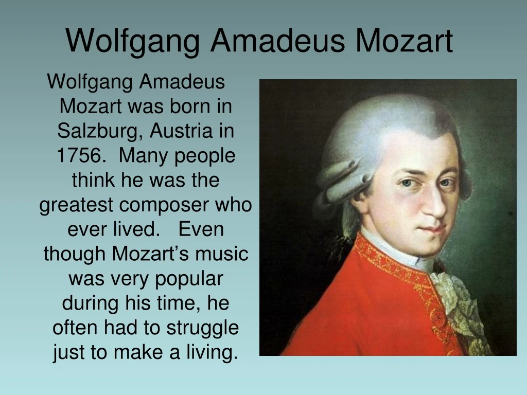 PPT - Wolfgang Amadeus Mozart PowerPoint Presentation, free download ...