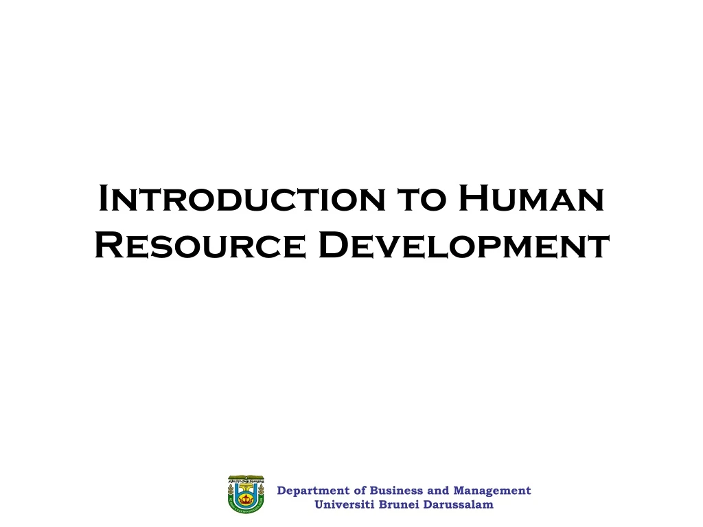 PPT - Introduction to Human Resource Development PowerPoint ...