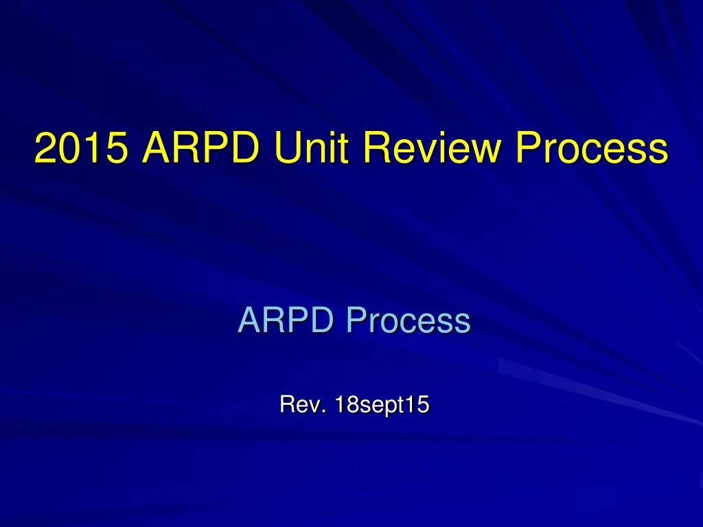 PPT - 2015 ARPD Unit Review Process PowerPoint Presentation, free ...