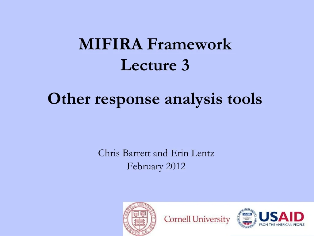 PPT - MIFIRA Framework Lecture 3 Other response analysis tools PowerPoint Presentation - ID:9232277