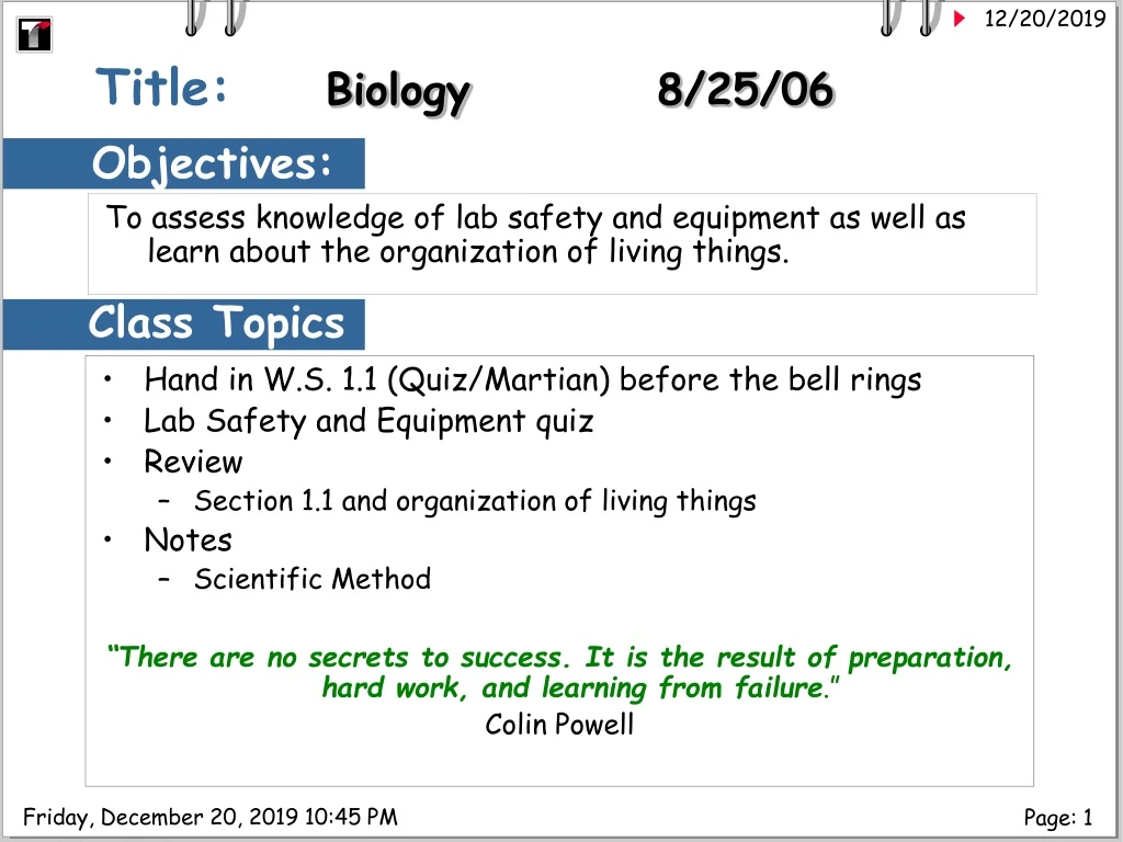 PPT - Class Topics PowerPoint Presentation, free download - ID:9232830