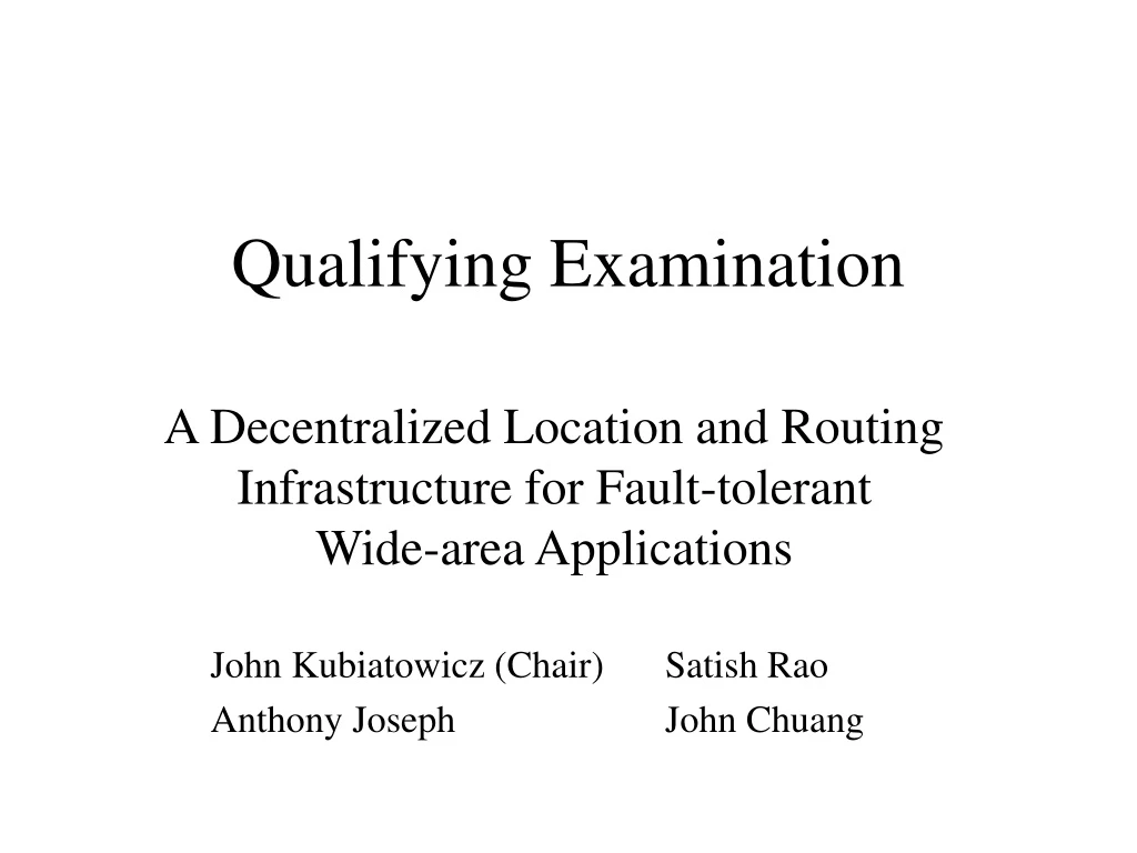 PPT - Qualifying Examination PowerPoint Presentation, free download ...